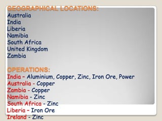 Vedanta resources plc. | PPTX