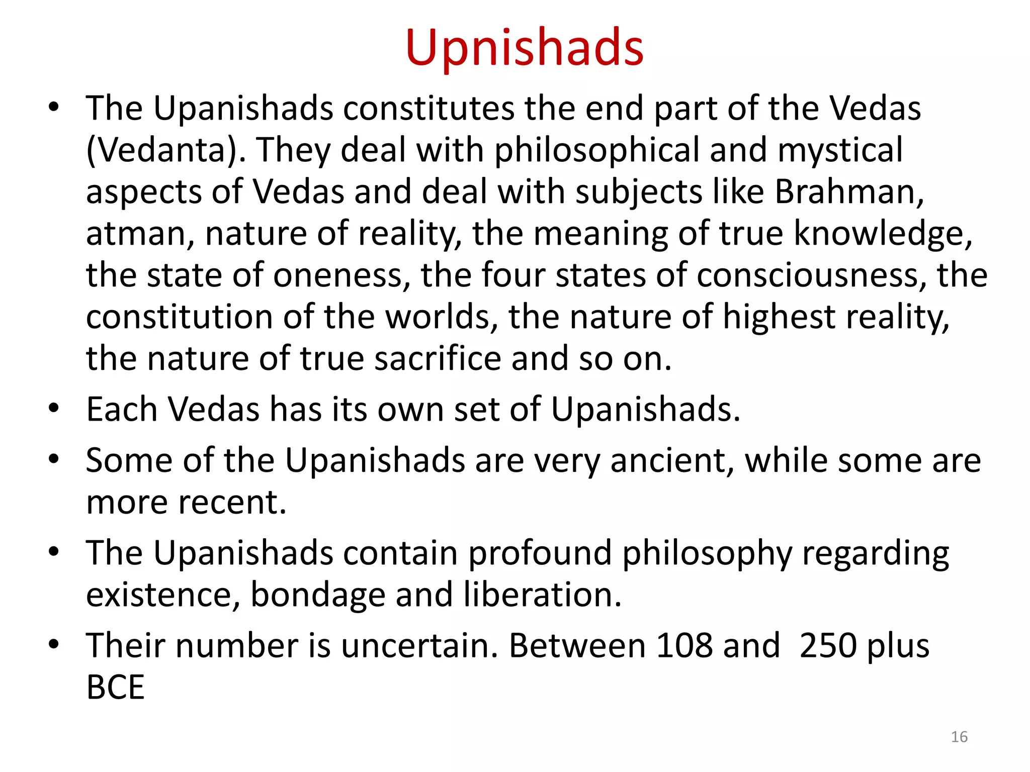 Vedas, Vedanta, Upanishads, Brahmsutras & Gita | PPTX