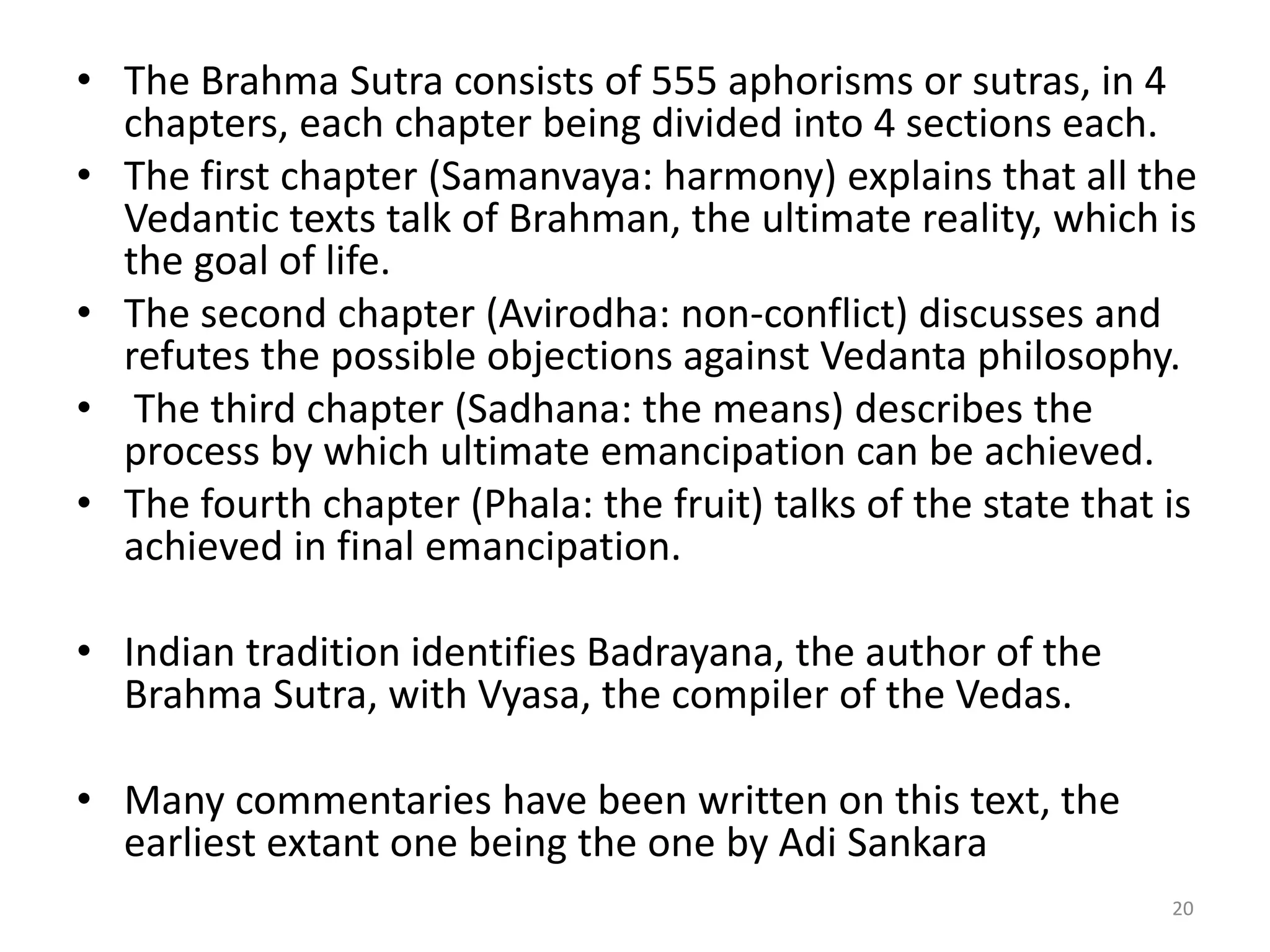 Vedas, Vedanta, Upanishads, Brahmsutras & Gita | PPTX