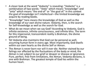 Vedas, Vedanta, Upanishads, Brahmsutras & Gita | PPTX