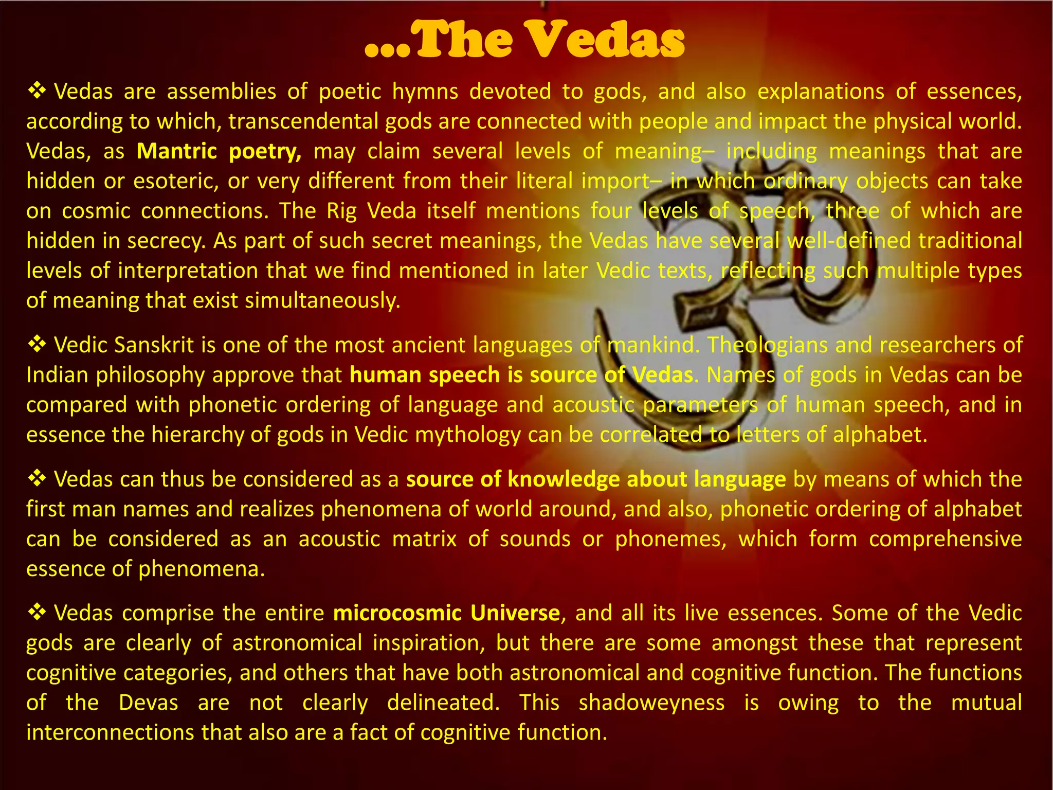 Vedas & vedic pantheon ppt | PDF