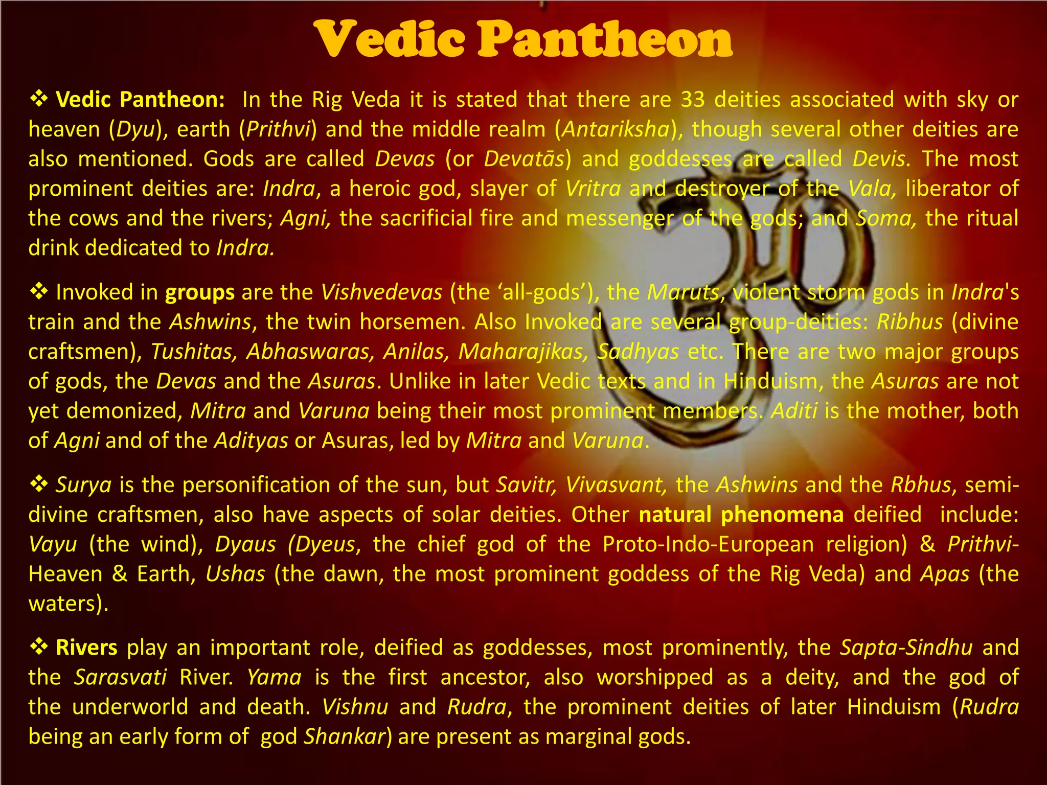 Vedas & vedic pantheon ppt | PDF