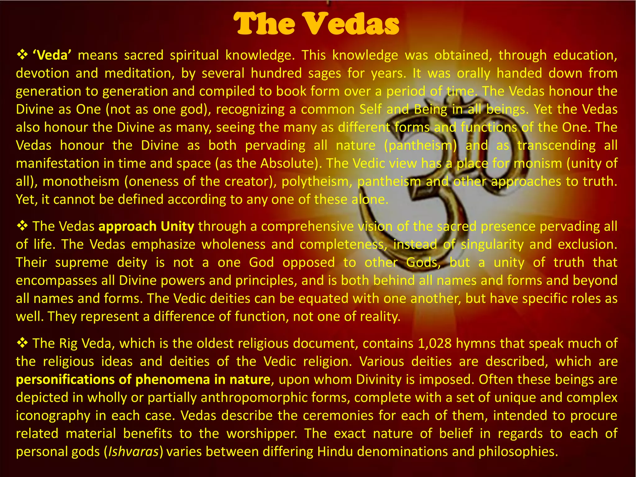 Vedas & vedic pantheon ppt | PDF