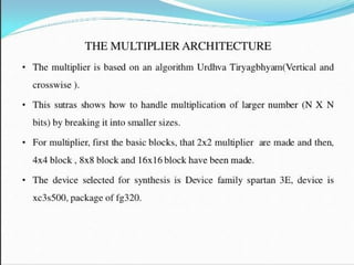 VEDIC MULTIPLIER FOR "FPGA" | PPT