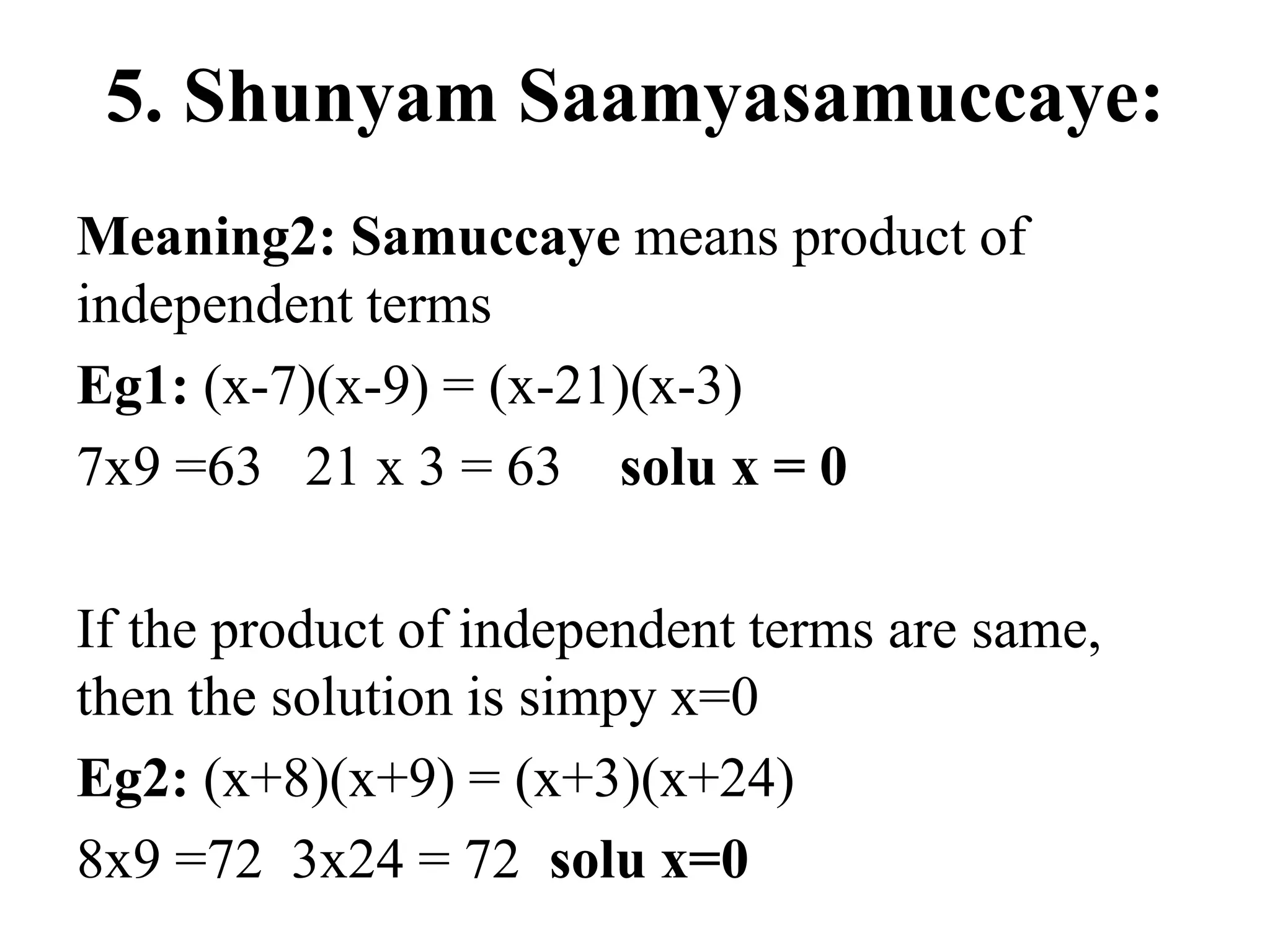 Vedic Mathematics 16 sutras with example problems | PPTX