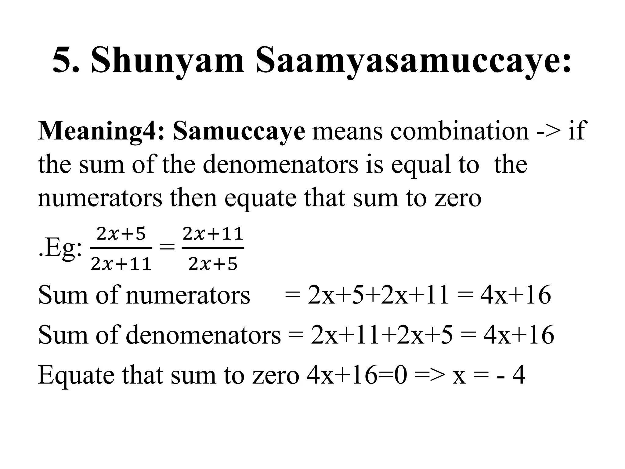 Vedic Mathematics 16 sutras with example problems | PPTX