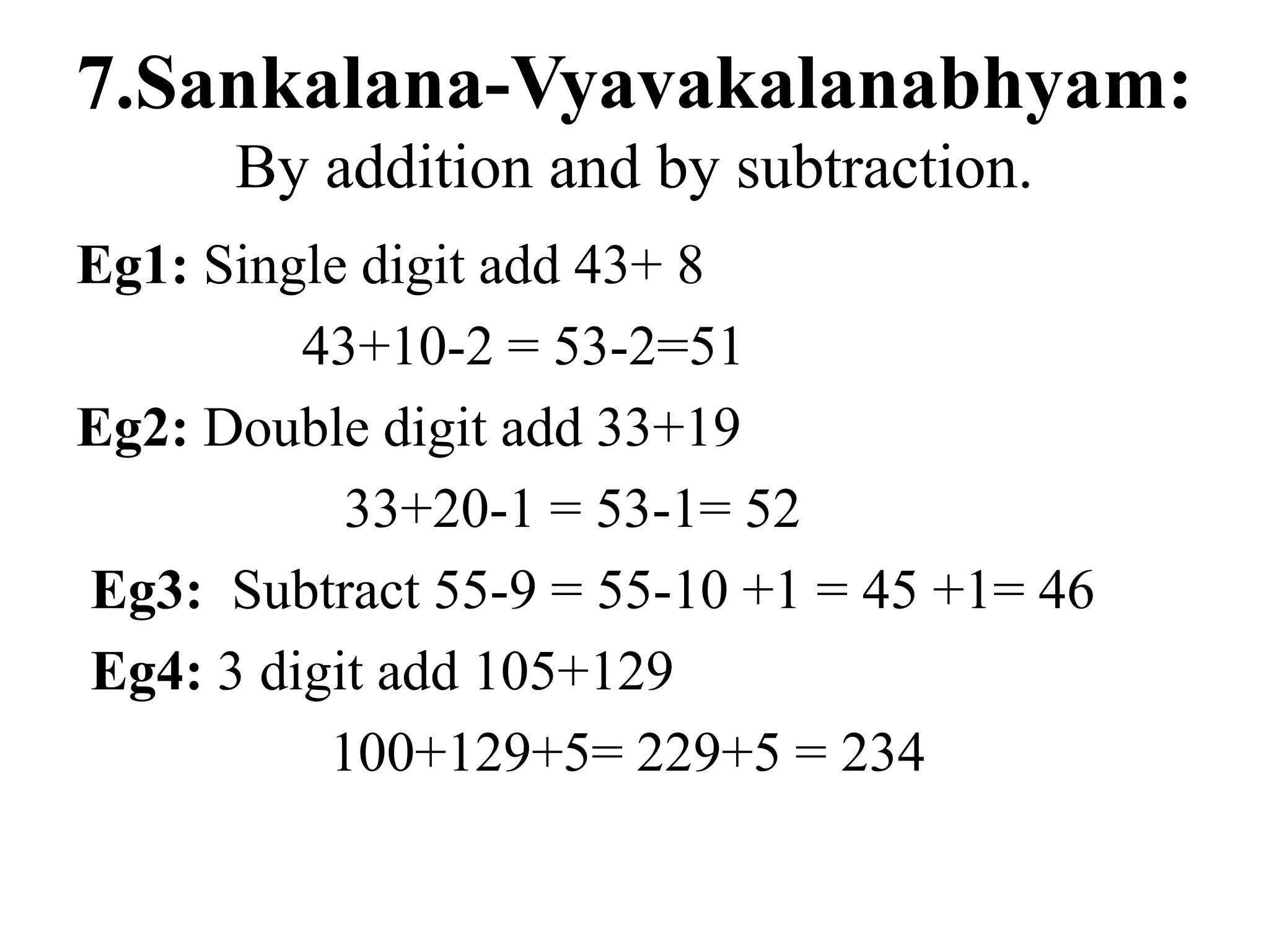 Vedic Mathematics 16 sutras with example problems | PPTX