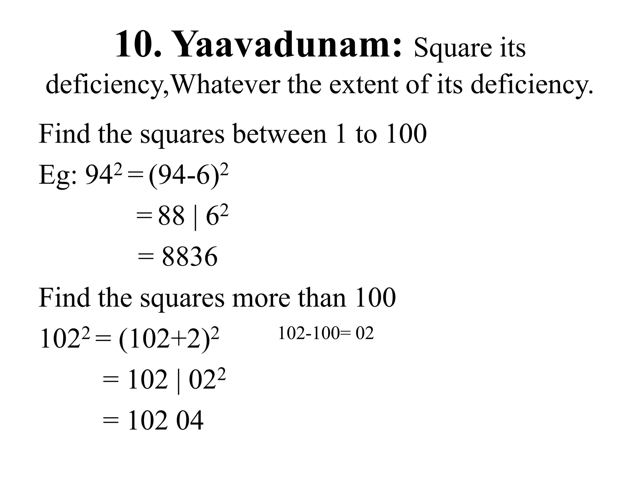 Vedic Mathematics 16 sutras with example problems | PPTX