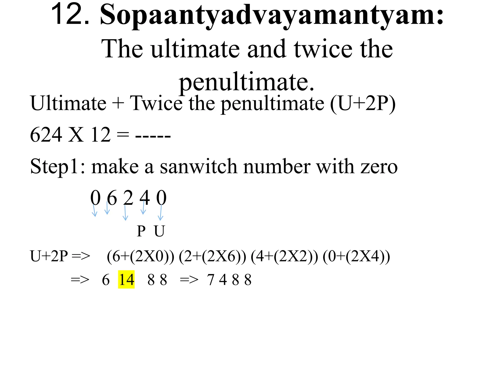 Vedic Mathematics 16 sutras with example problems | PPTX