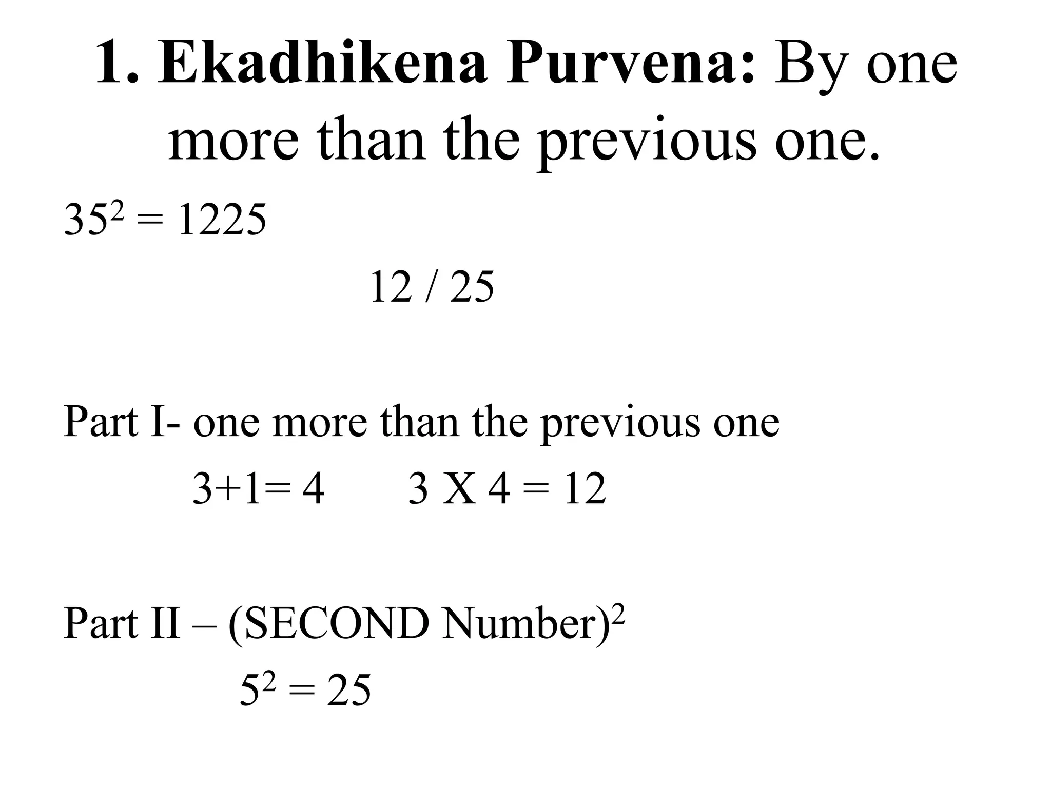 Vedic Mathematics 16 sutras with example problems | PPTX