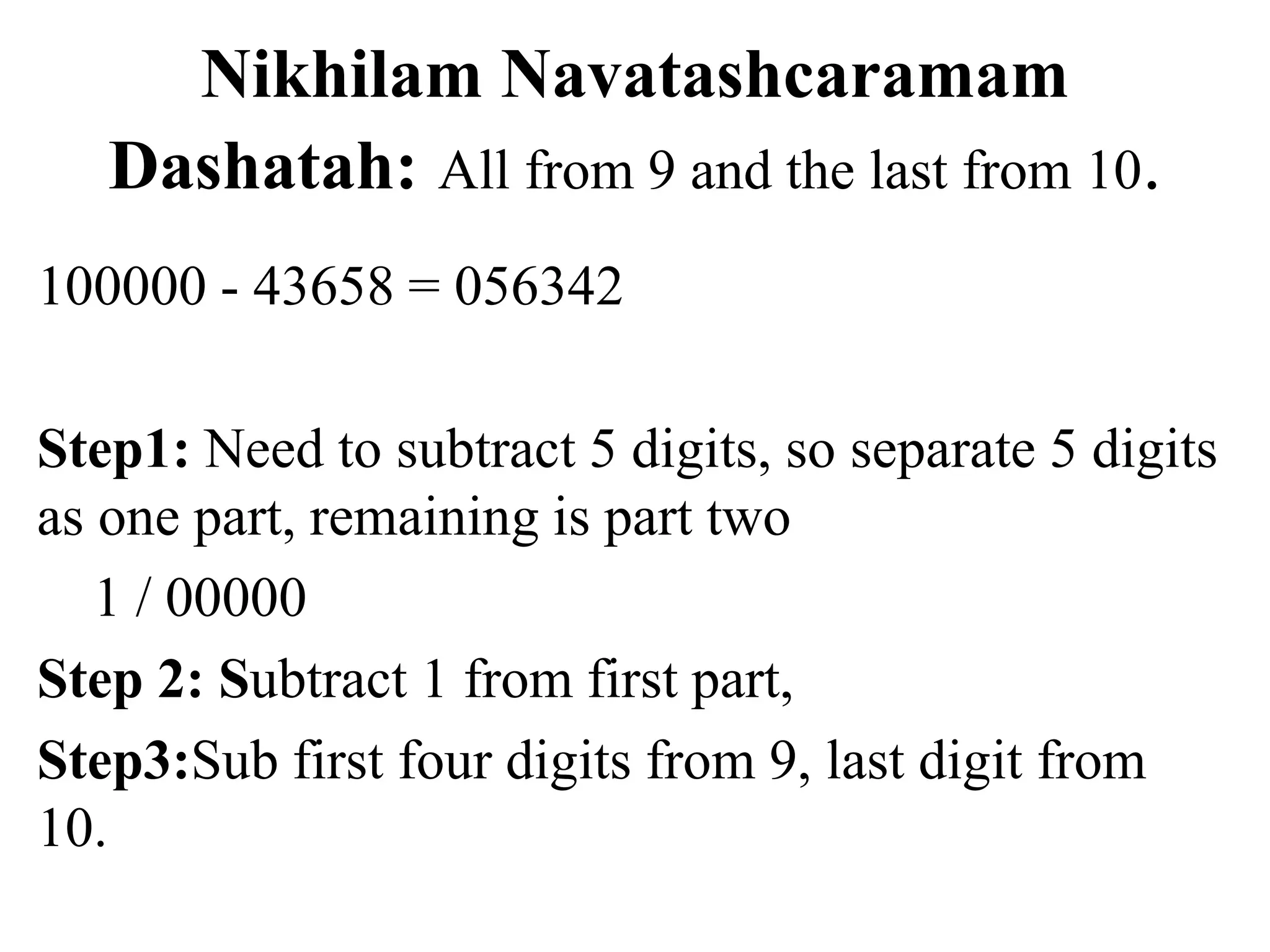Vedic Mathematics 16 sutras with example problems | PPTX