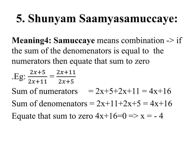 Vedic Mathematics 16 sutras with example problems | PPTX | Hinduism | Religion & Spirituality