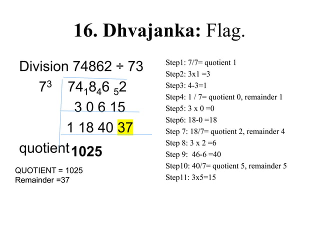 Vedic Mathematics 16 sutras with example problems | PPTX | Hinduism | Religion & Spirituality