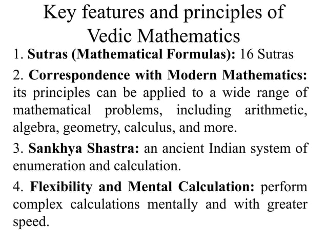 Vedic Mathematics 16 sutras with example problems | PPTX | Hinduism | Religion & Spirituality