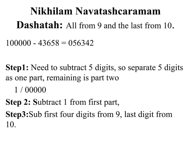 Vedic Mathematics 16 sutras with example problems | PPTX | Hinduism | Religion & Spirituality