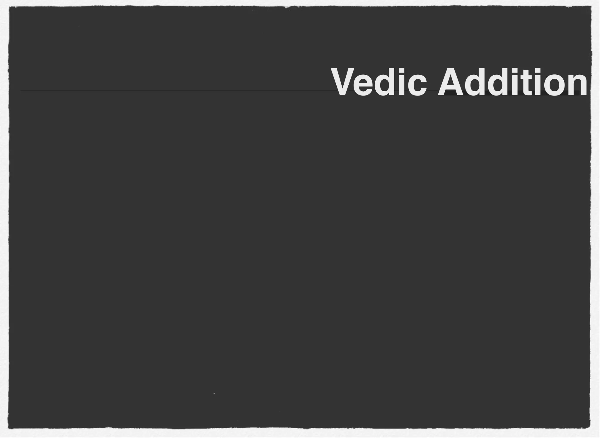 Vedic addition | PDF