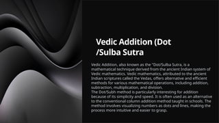 Vedic Addition using ancient Indian sutras | PPTX