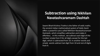 Vedic Addition using ancient Indian sutras | PPTX