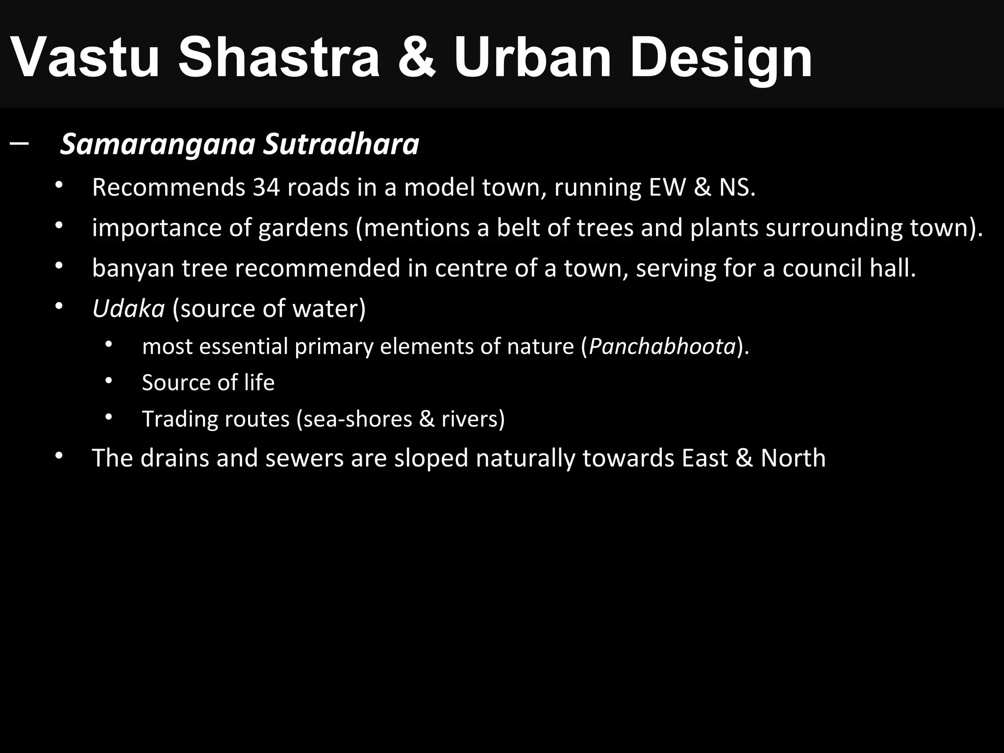 Vedic Principles for Planning of Cities | PPT