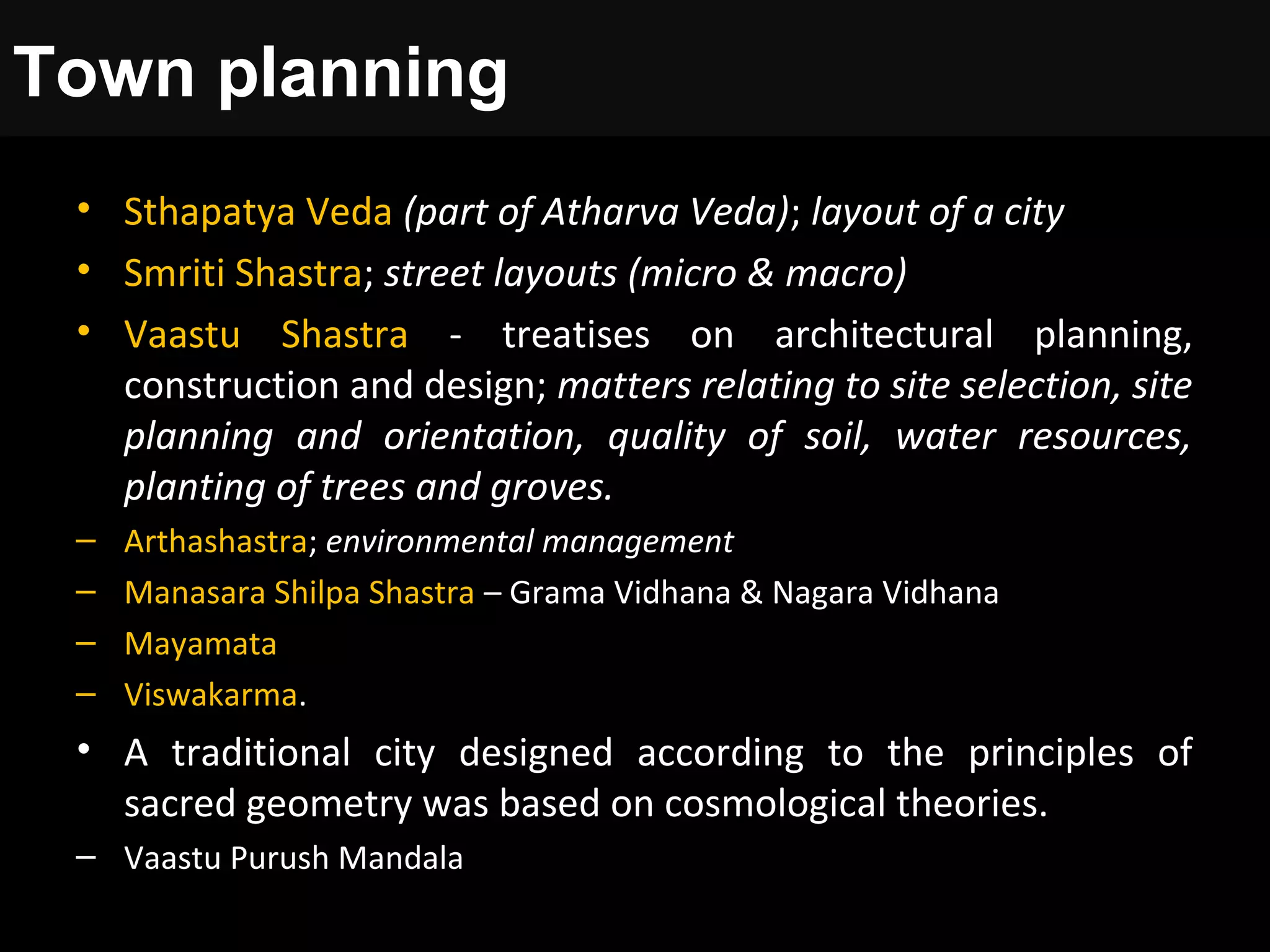 Vedic Principles for Planning of Cities | PPT