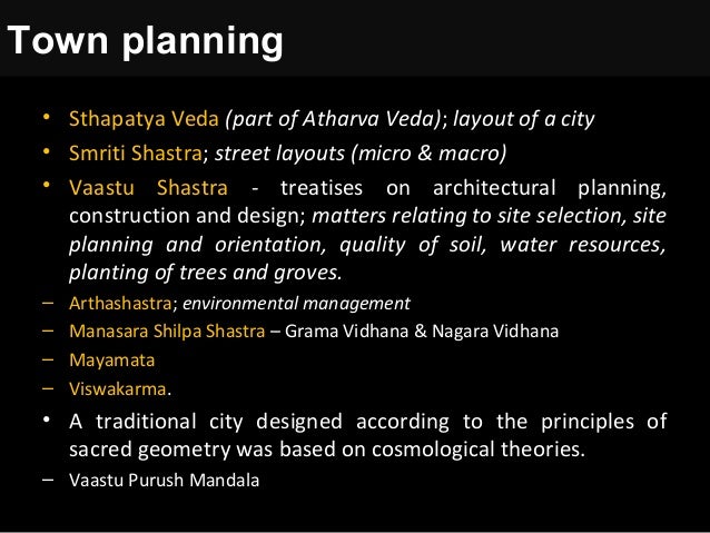 Vedic Principles for Planning of Cities