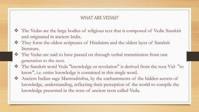 vedic corpus.pptx | Hinduism | Religion & Spirituality