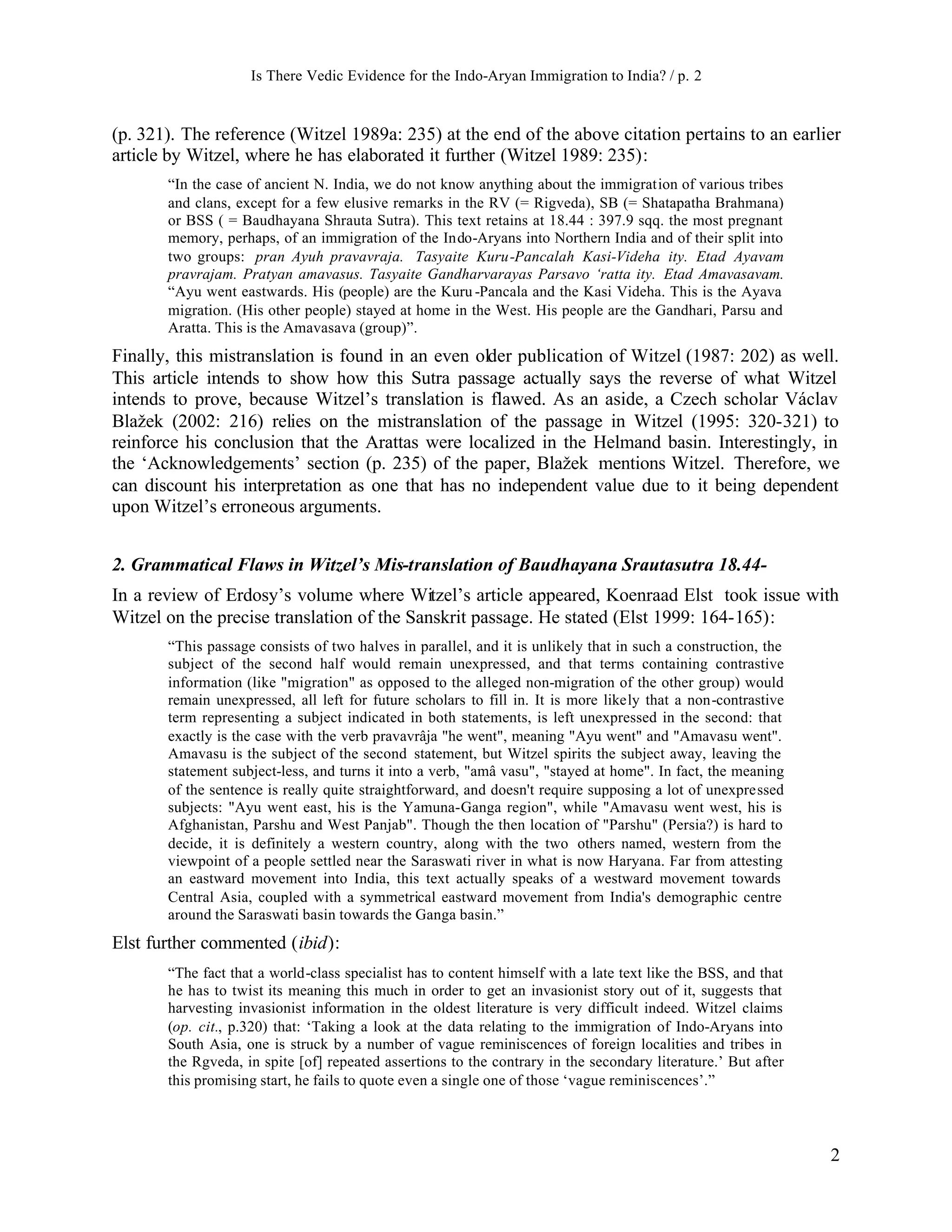 Vedic evidence for Aryan Migration (AMT) puratattva? | PDF