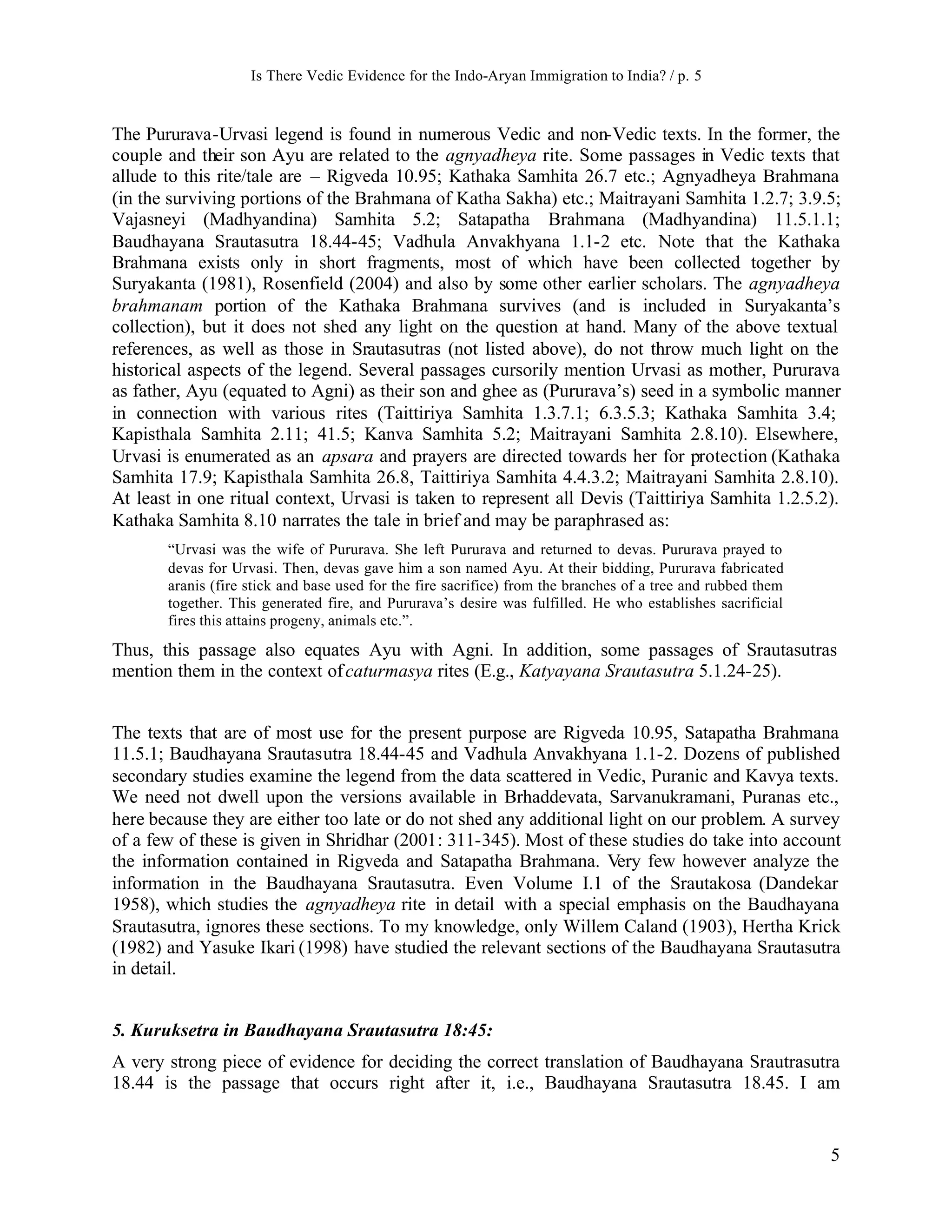 Vedic evidence for Aryan Migration (AMT) puratattva? | PDF