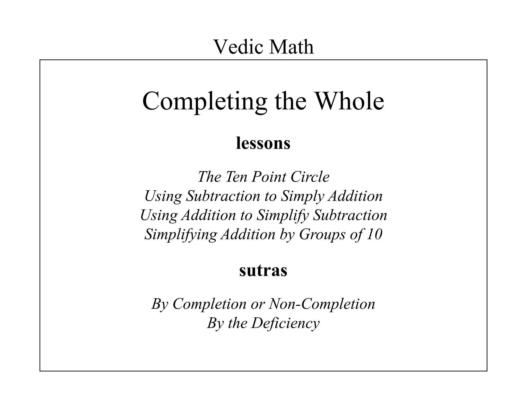 Vedic math | PDF