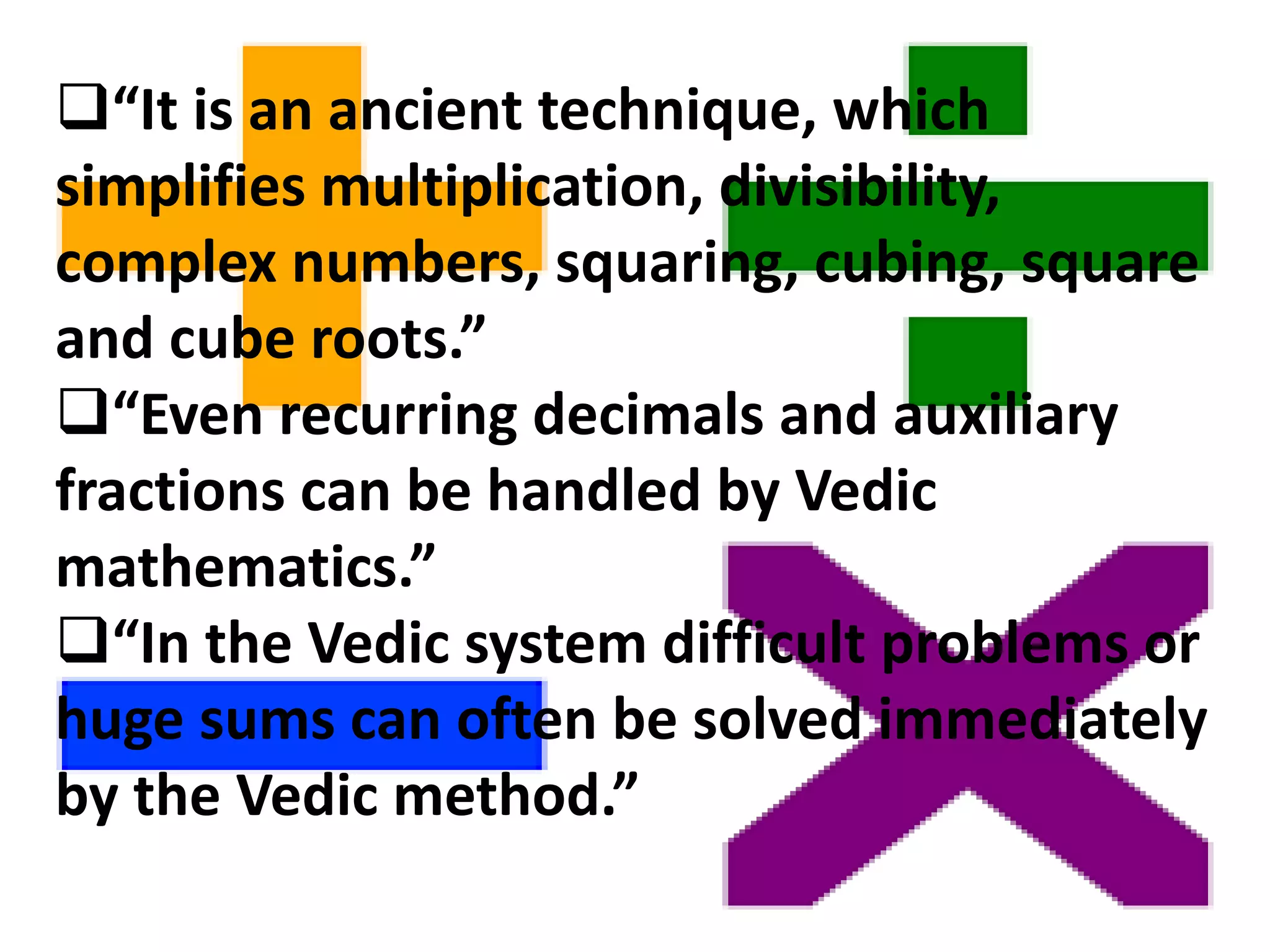 Vedic math | PPTX