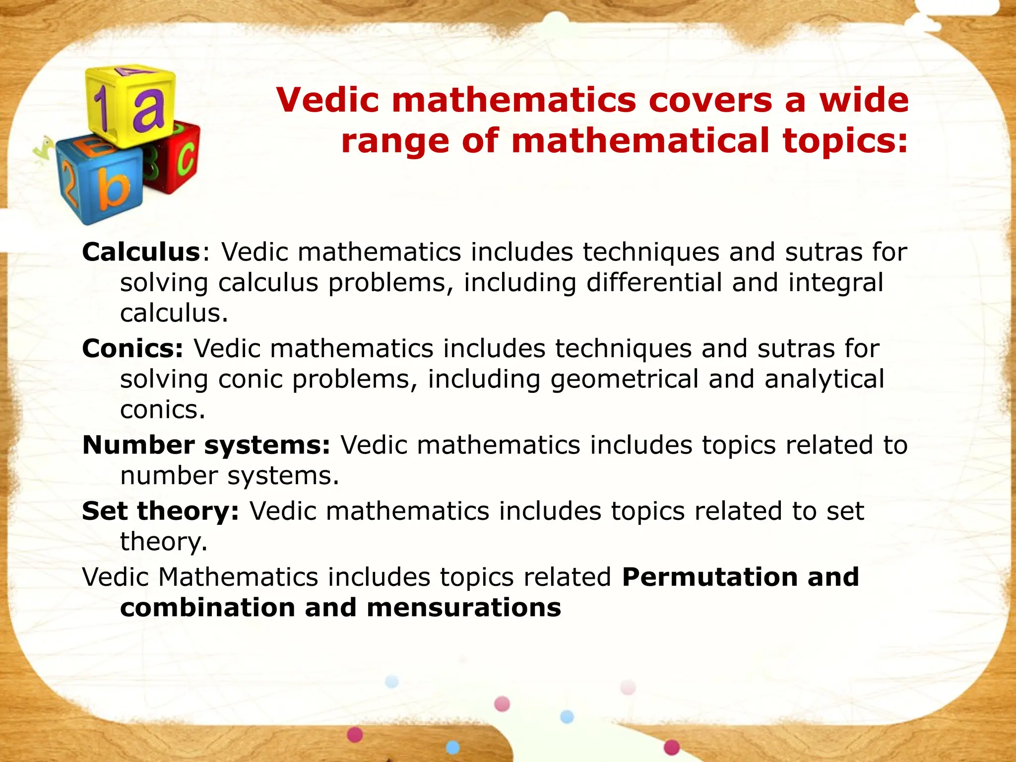 vedic math fundamental sutras and applications | PPTX
