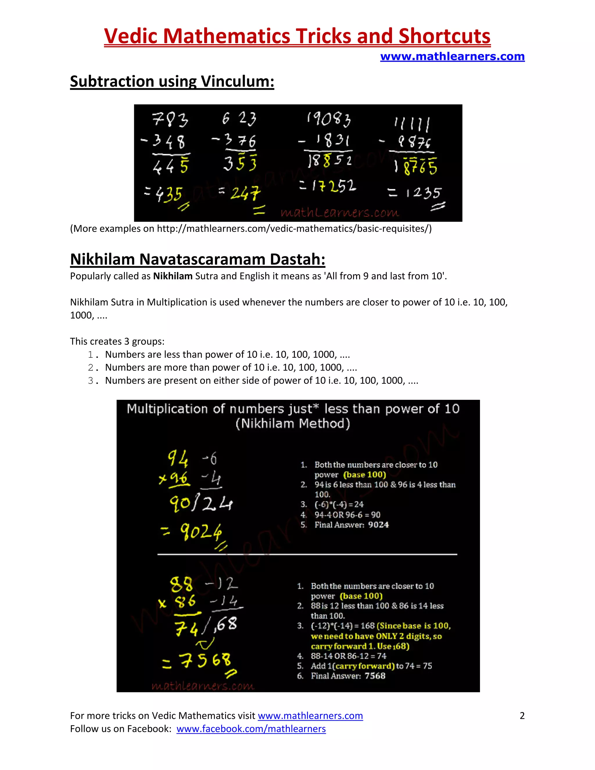 Vedic mathematics Tricks and Shortcuts | PDF | Hinduism | Religion & Spirituality