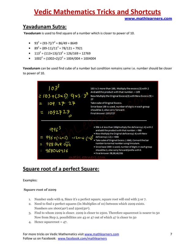 Vedic mathematics Tricks and Shortcuts | PDF | Hinduism | Religion ...