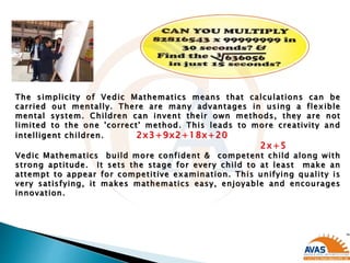 Vedic Maths Presentation by AVAS INDIA | PPTX | Hinduism | Religion ...