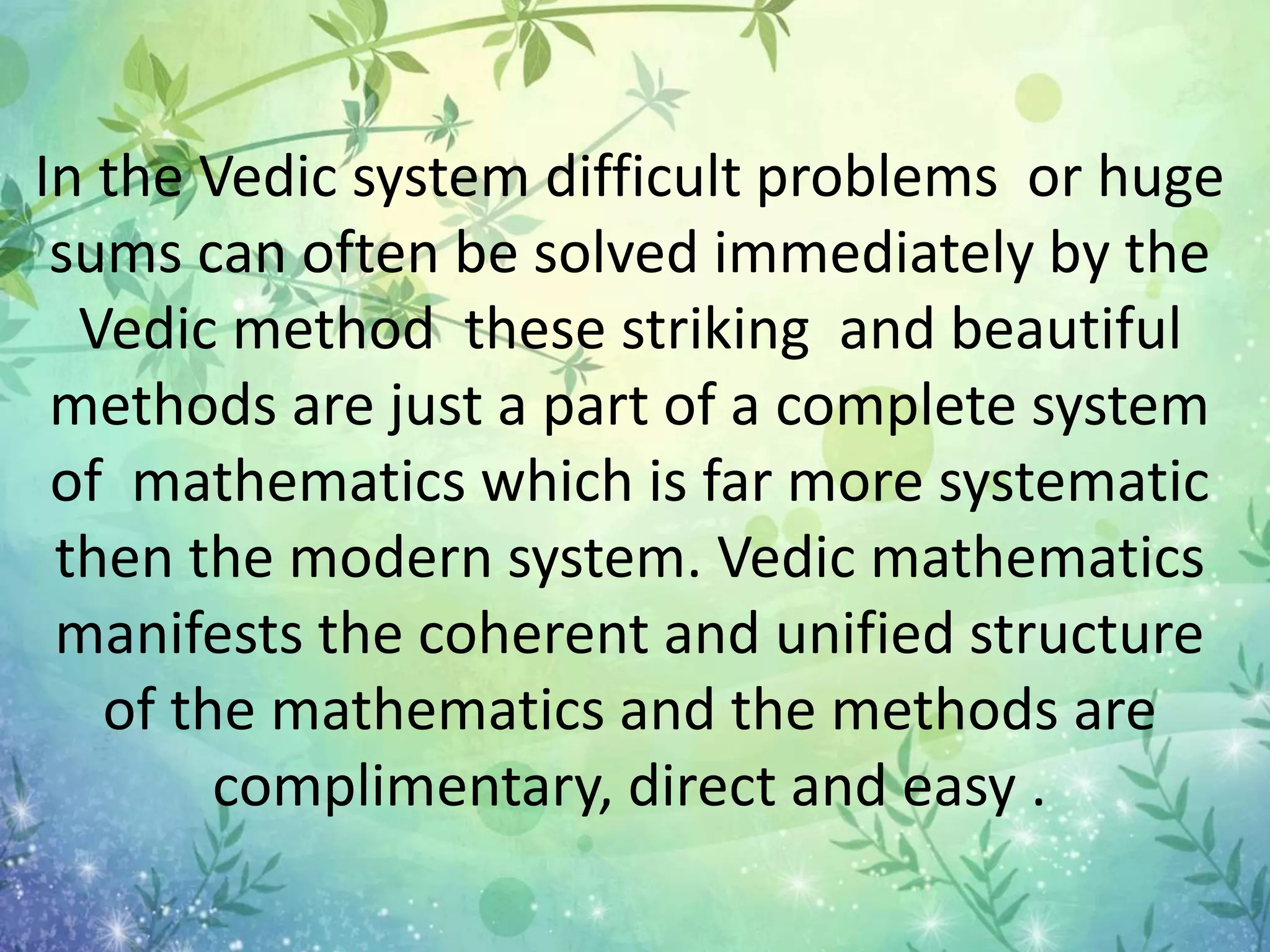 PPT on Vedic maths | PPTX