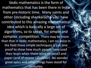 PPT on Vedic maths | PPTX