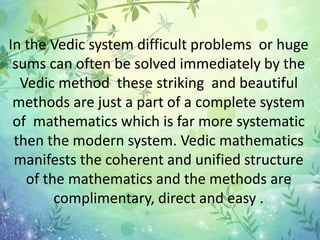 PPT on Vedic maths | PPTX