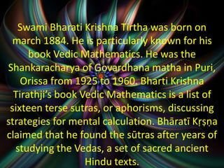 PPT on Vedic maths | PPTX