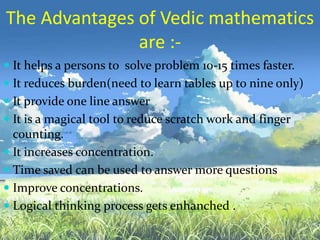 PPT on Vedic maths | PPTX