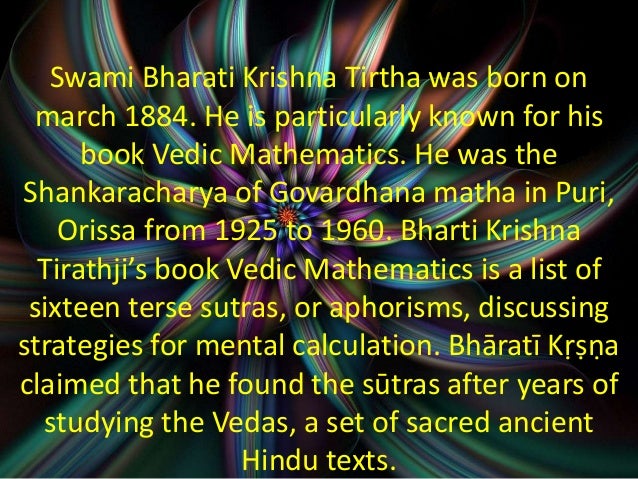 PPT On Vedic Maths PPT On Vedic Maths