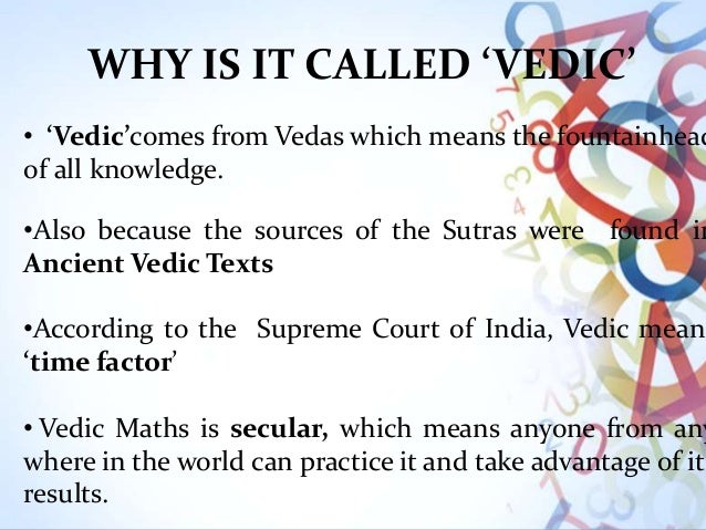 PPT On Vedic Maths PPT On Vedic Maths