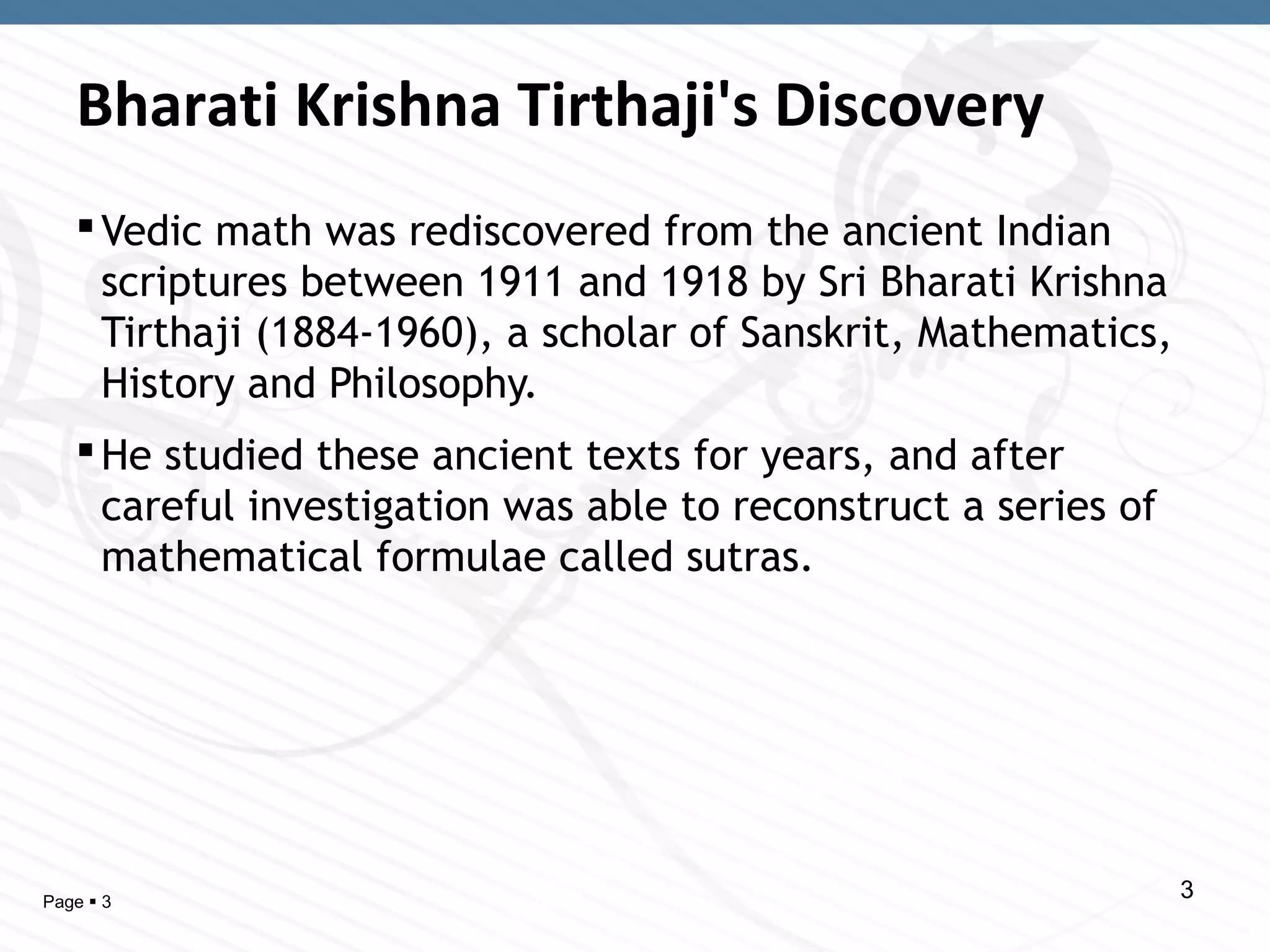 Vedic maths history and development | PPT