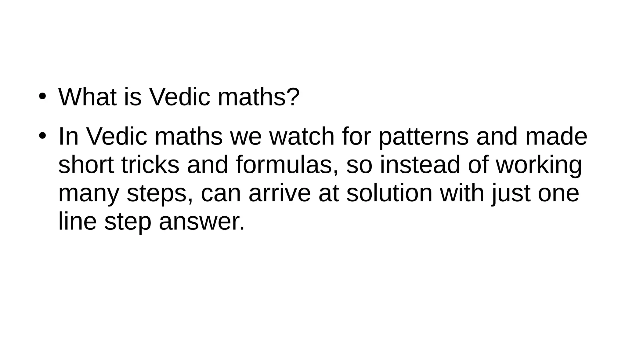 Vedic maths introduction for starting course | PDF