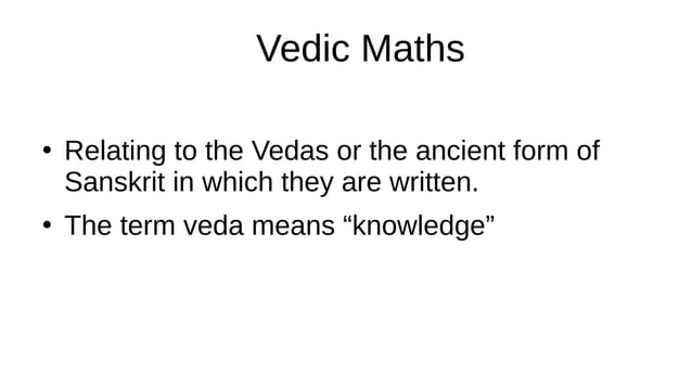 Vedic maths introduction for starting course | PDF