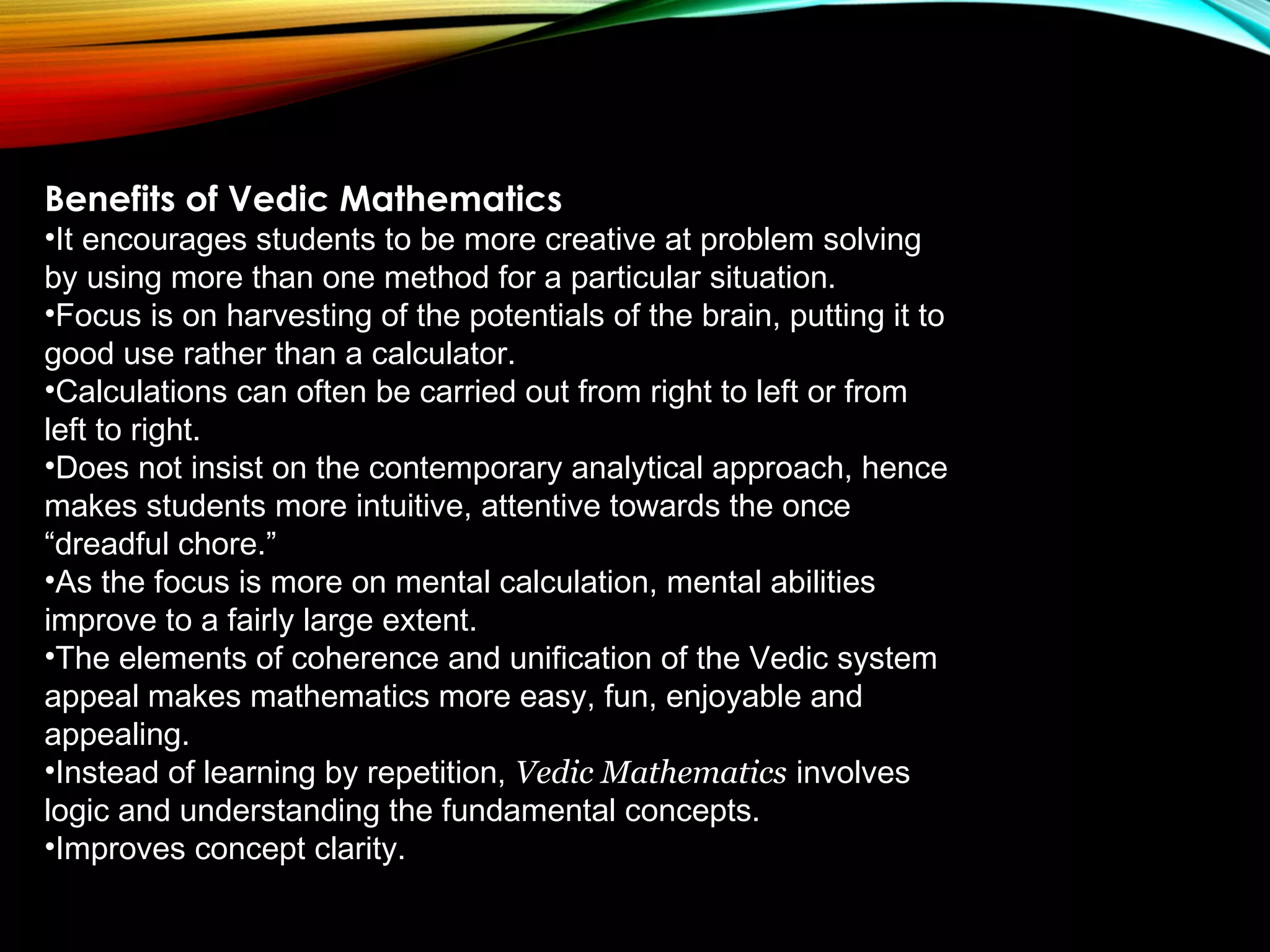 learn vedic mathematics | PPT
