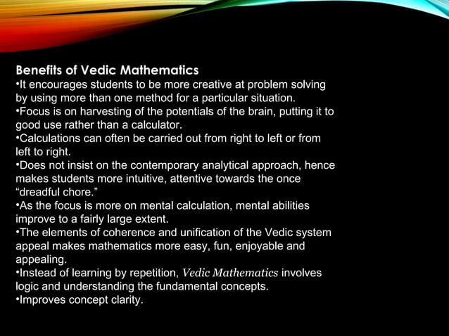 learn vedic mathematics | PPT