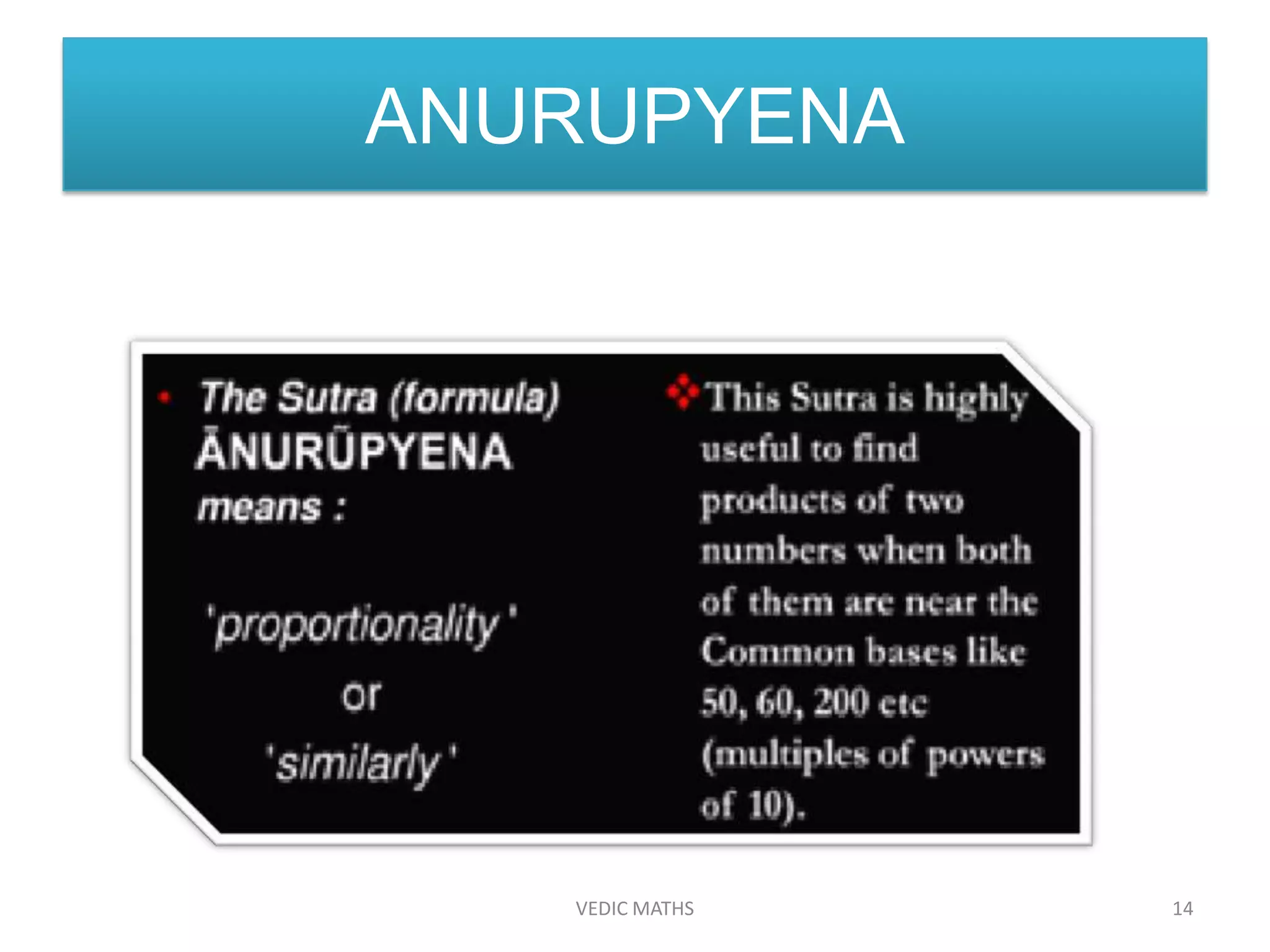 Vedic maths sutras | PPTX