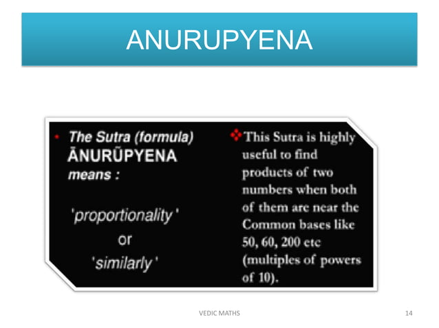 Vedic maths sutras | PPTX