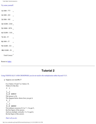 Vedic maths tutorial (interactive) | PDF