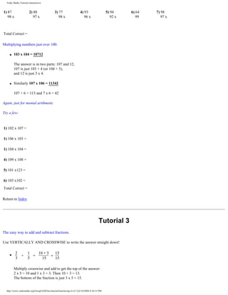Vedic maths tutorial (interactive) | PDF